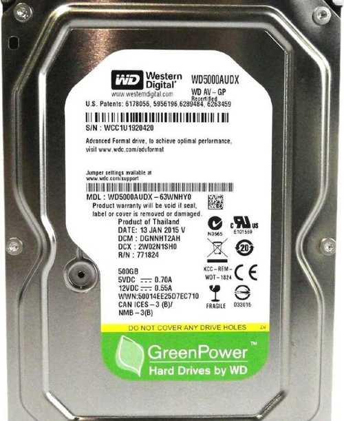 HDD 3,5" 500Gb WD Green, несколько штук