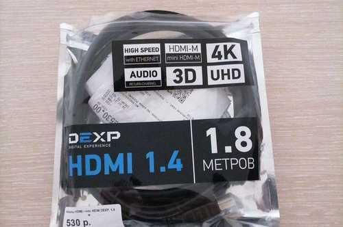 Кабель hdmi - mini hdmi 1.8м