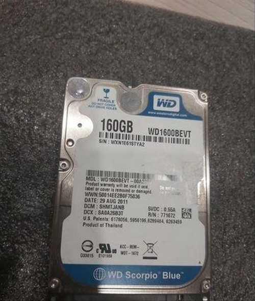 Жесткий диск WD Scorpio Blue 2.5 WD1600bevt 160GB