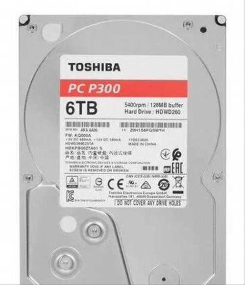 Жесткий диск 6 тб Toshiba P300 на гарантии