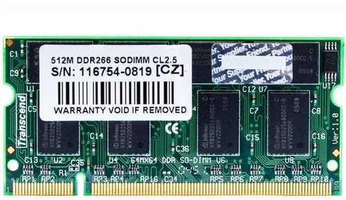 Sodimm DDR1 512MB PC2100 Transcend б.у. DR15