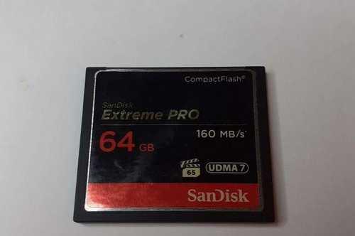 Карта памяти Compact Flash SanDisk Extreme PRO 64