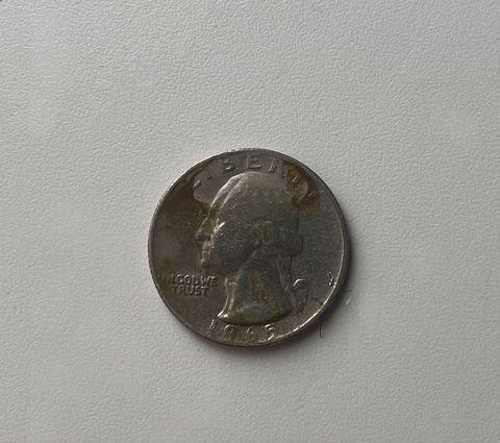 Монета Liberty Quarter Dollar 1965 года