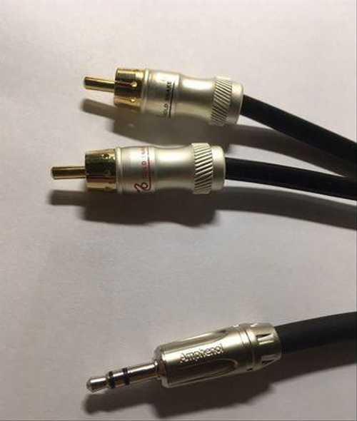 Акустический кабель 2rca/ jack3,5