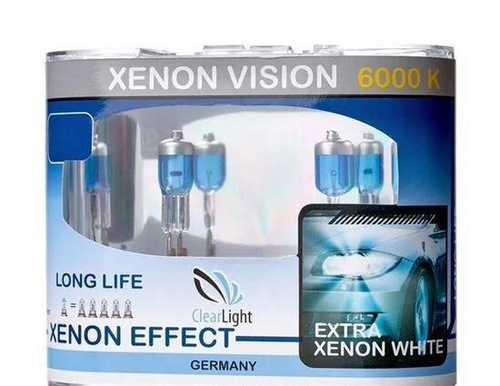 Комплект галогенных ламп ClearLight XenonVision H27 - 55W, 12V, цвет света распределен от белого по центру фары к насыщенно-белому в середине и слег