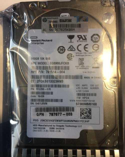 Жесткий диск HP 900GB 6G 10K SAS 2.5 PN 781514-004