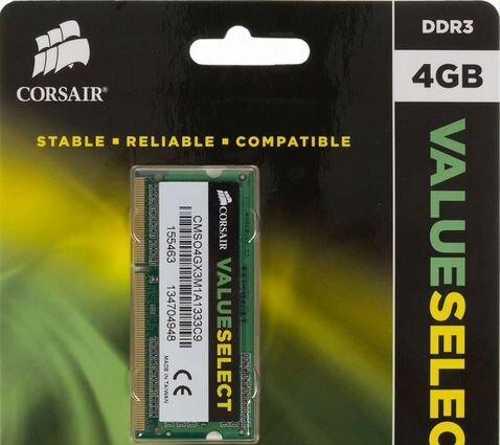Память DDR3 4Gb 1333MHz Corsair cmso4GX3M1A1333C9