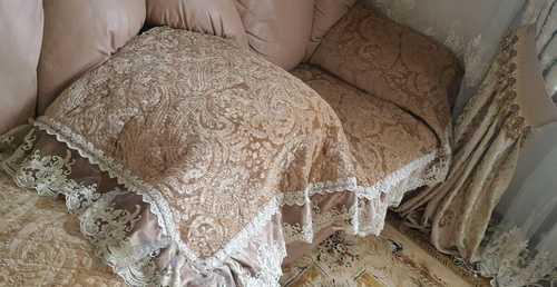 Сидушки подушки покрывало на диван и кресло