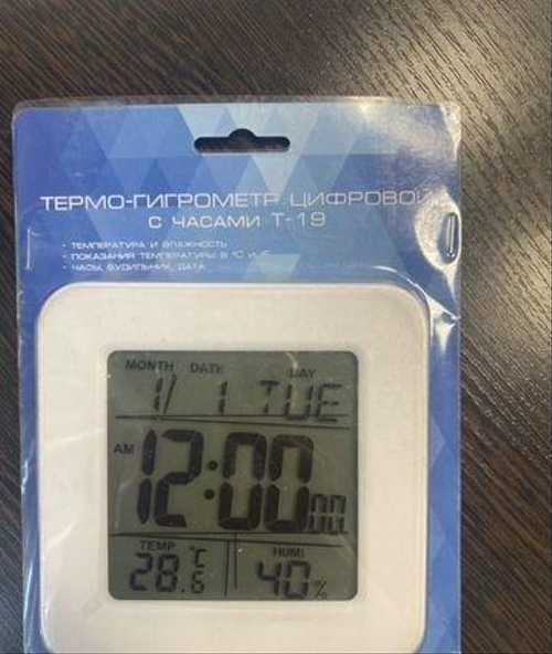 Метеостанция термо-гигрометр цифровая с часами Т-1