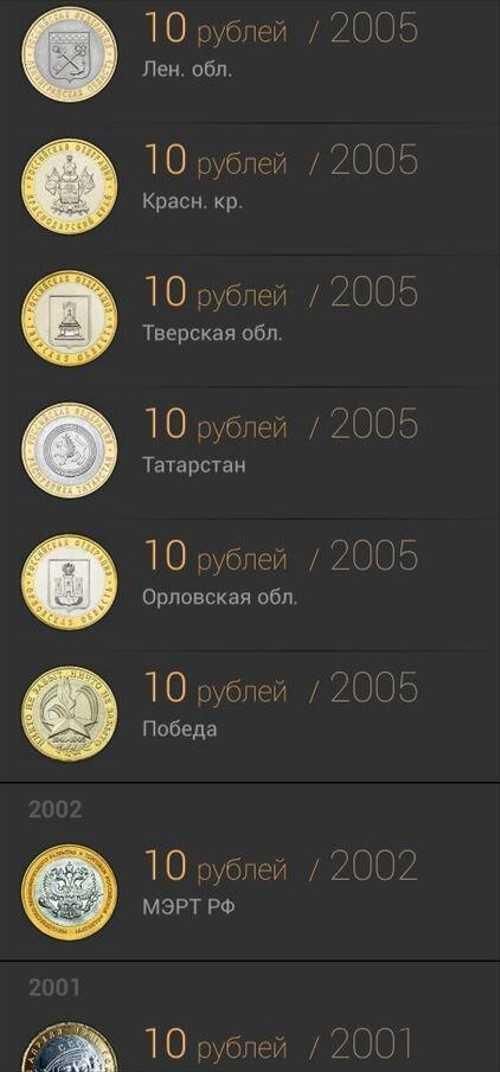 Монеты 10р биметалл