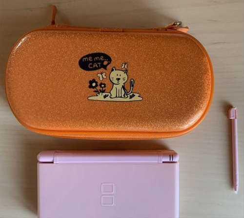 Nintendo ds lite розовая приставка + 20 игр