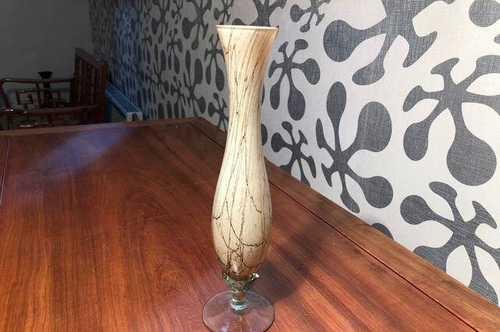 Стеклянная ваза, Мраморный мотив Jozefina 6х30 см