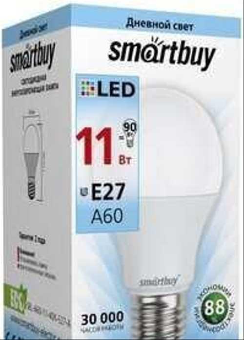Лампа светодиодная SmartBuy E27, A60, 11Вт