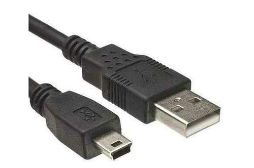 Кабель USB miniUSB длинна 1 метр чёрный