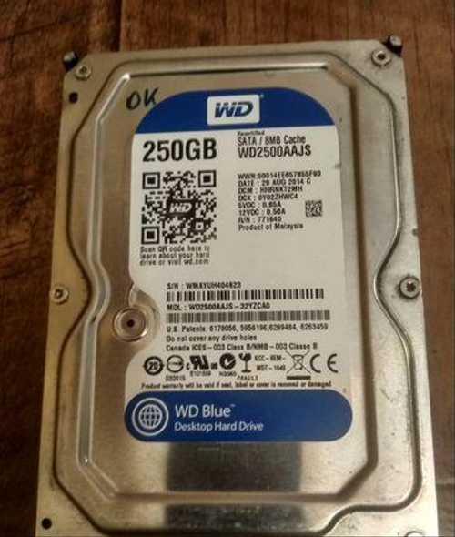 Исправный HDD 250Gb WD