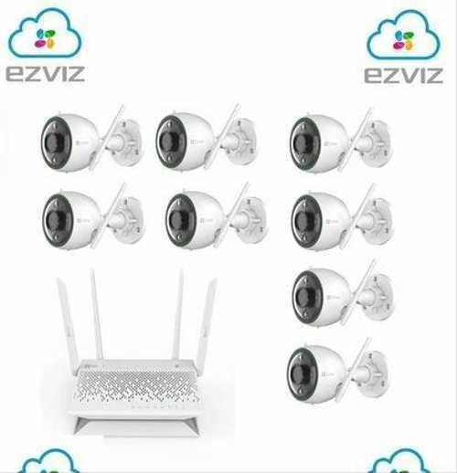 Комплект на 8камер ezviz С3N +Vault Plus