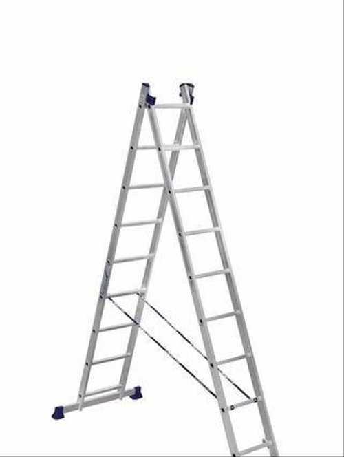 Двухсекционная алюминиевая лестница Алюмет H2 5209
