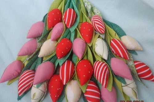 Тюльпаны из ткани