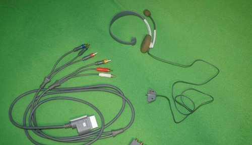 Оригинальный кабель, переходник и наушники xbox