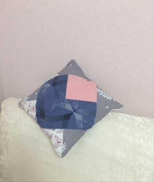 Декоративная подушка лоскутное шитье, (пэчворк)