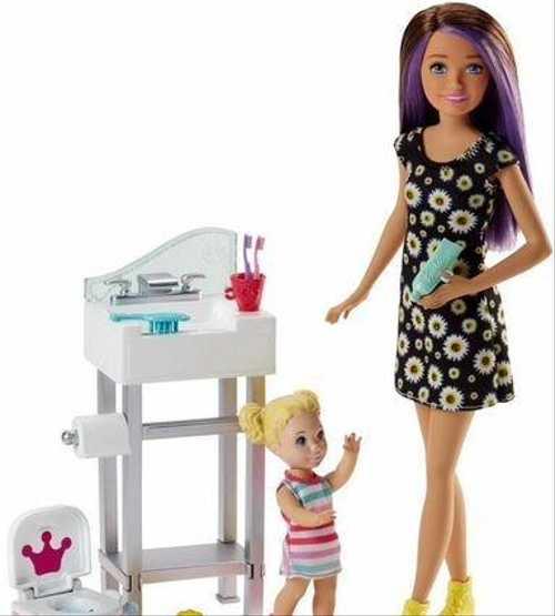 Набор кукол Mattel Barbie, "Няня Скиппер", 2 шт, с аксессуарами (FHY97)