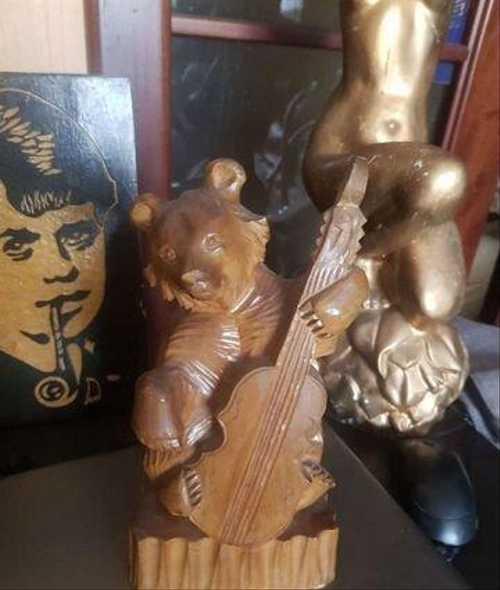 Медведь с виолончелью, СССР, дерево
