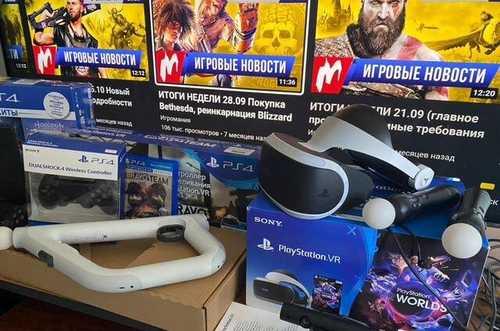 Sony playstation 4 slim+sony plastation VR+игры