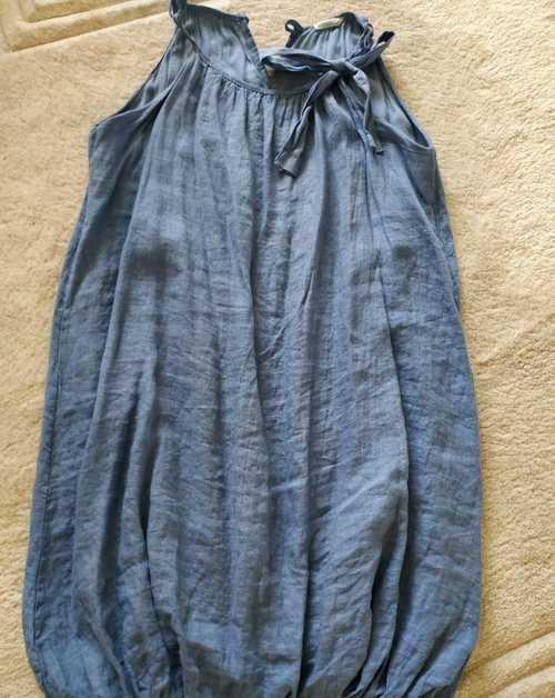 Модное льняное летнее платье, размер 48