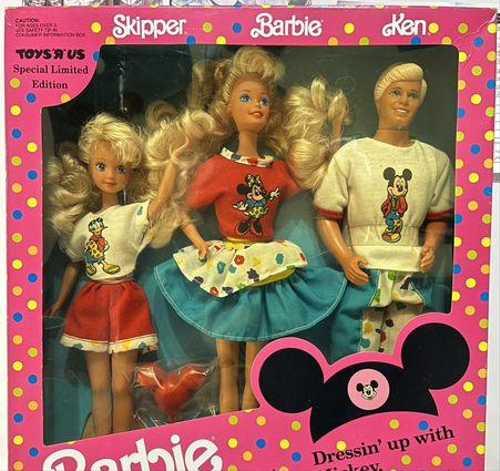 Барби набор 1990 Disney Fun Barbie, Ken, Skipper