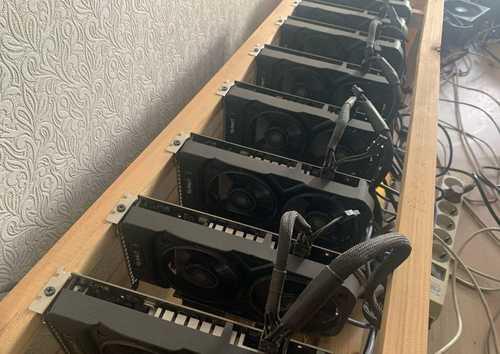 Ферма для майнинга 8 карт Palit dual 1050ti 4gb