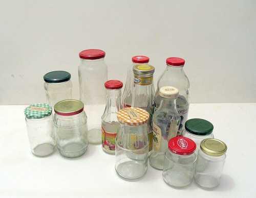 Бутылки стеклянные с крышками для консервирования