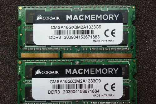 SO-DiMM DDR3 16Gb 1333MHz PC3-10600 Corsair
