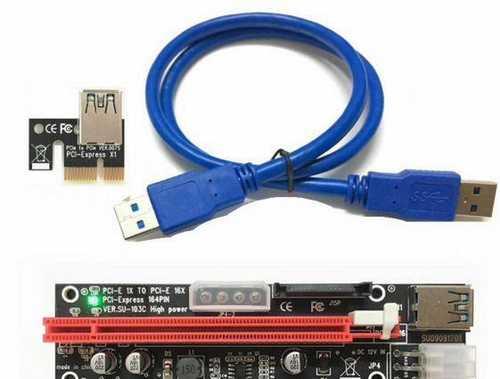 Райзер (raiser) для видеокарт 6pin molex SATA