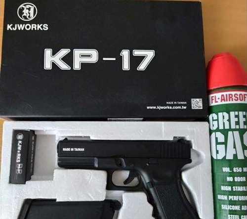 Пистолет KJW Glock 17, грингаз