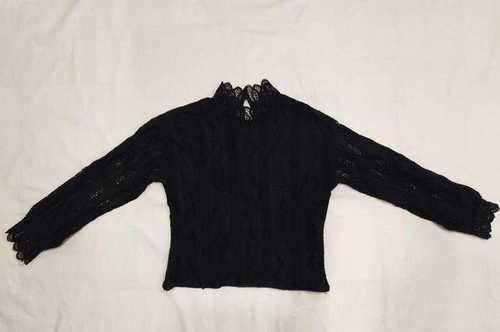 Красивая кружевная блузка, черная, 46-48 размер