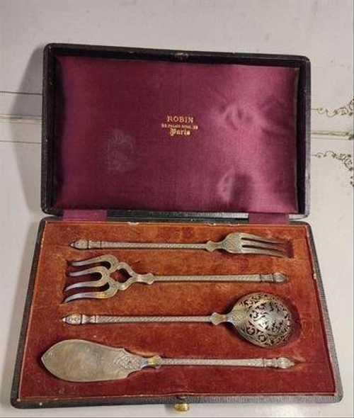 Десертный серебряный набор Франция 19-й век