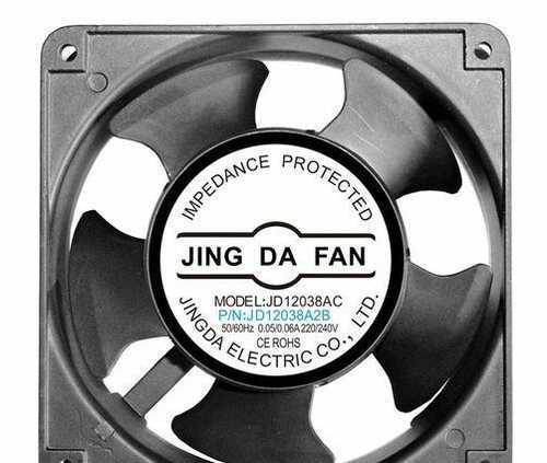 Цельнометал. вентилятор 220В Jing Da Fan JD12038AC