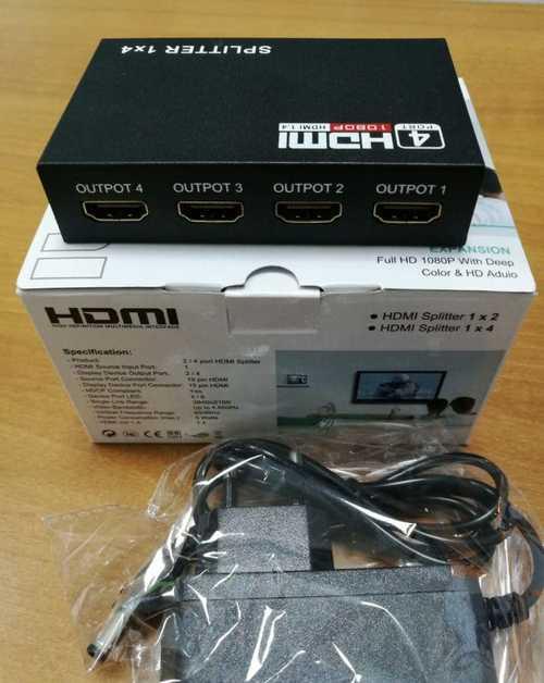 Hdmi splitter разветвитель 1х4