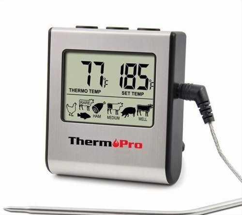 Термометр для духовки барбекю с таймером 1м. кабел