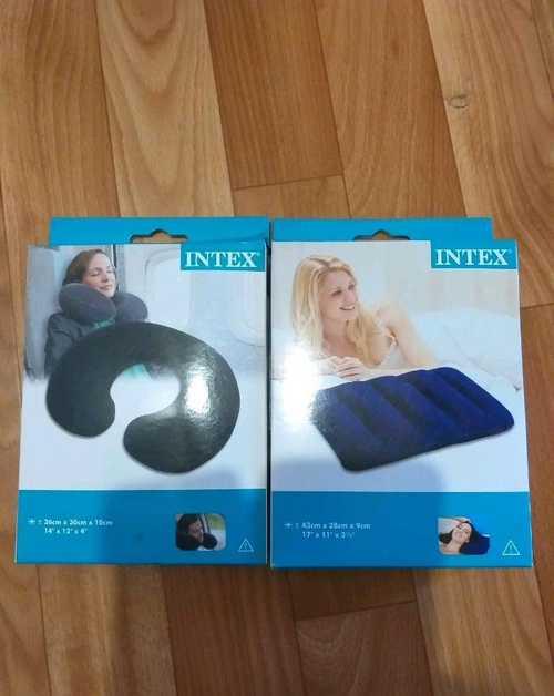Подушка надувная дорожная Intex, новая