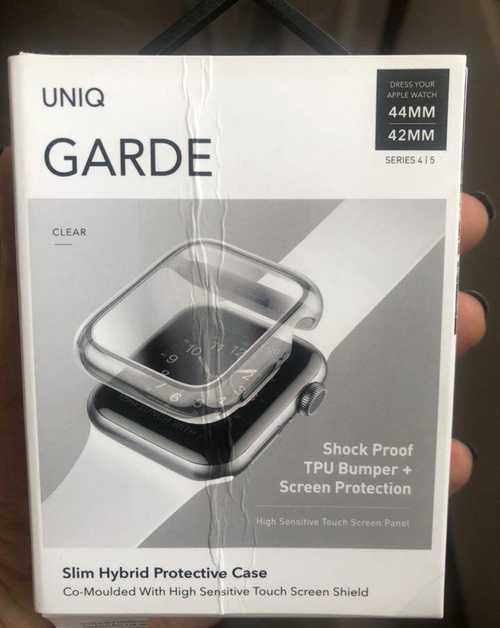 Чехол Uniq Garde для Apple Watch 4/5 44мм, прозрач
