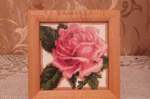 Картина "Румяная роза" Алмазная мозаика