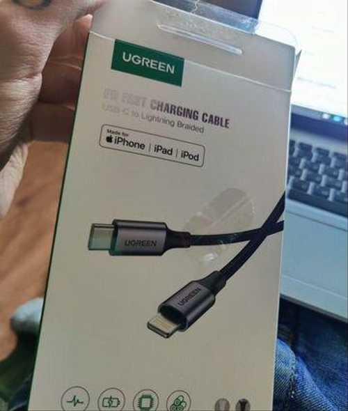 Кабель ugreen USB-C to Lightning M/M 1m US304