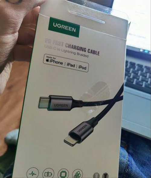 Кабель ugreen USB-C to Lightning M/M 1m US304