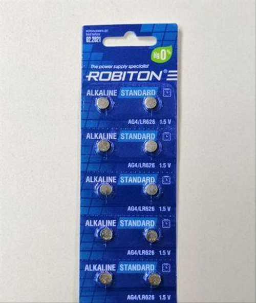 Батарейки Robiton AG4, LR626, Zn-MnO2 1.5V