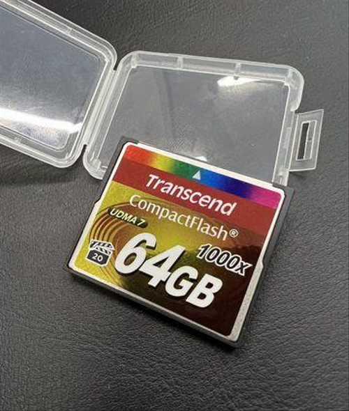 Карта памяти CompactFlash 64gb 1000x Transcend