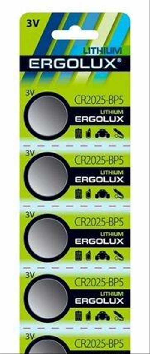 Батарейки Ergolux CR-2025 BP-5