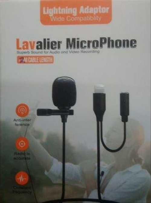 Микрофон прищепка петличный Lavalier Microphone дл