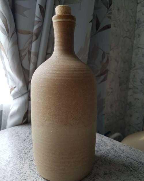 Бутылка глиняная