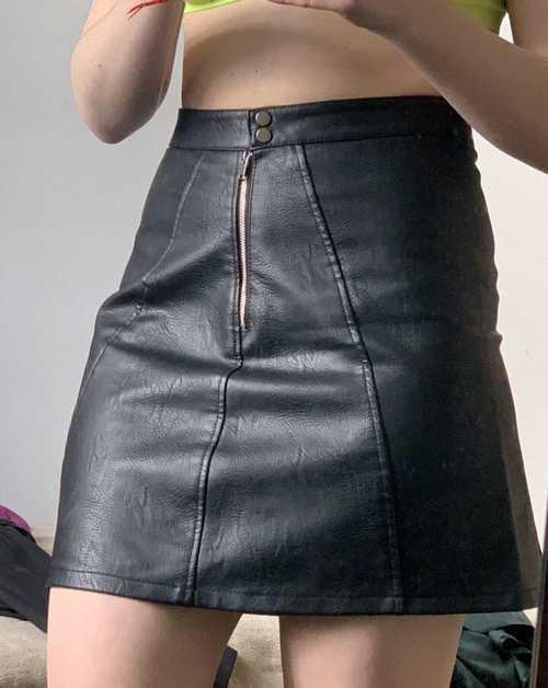 Кожаная юбка zara (Зара)